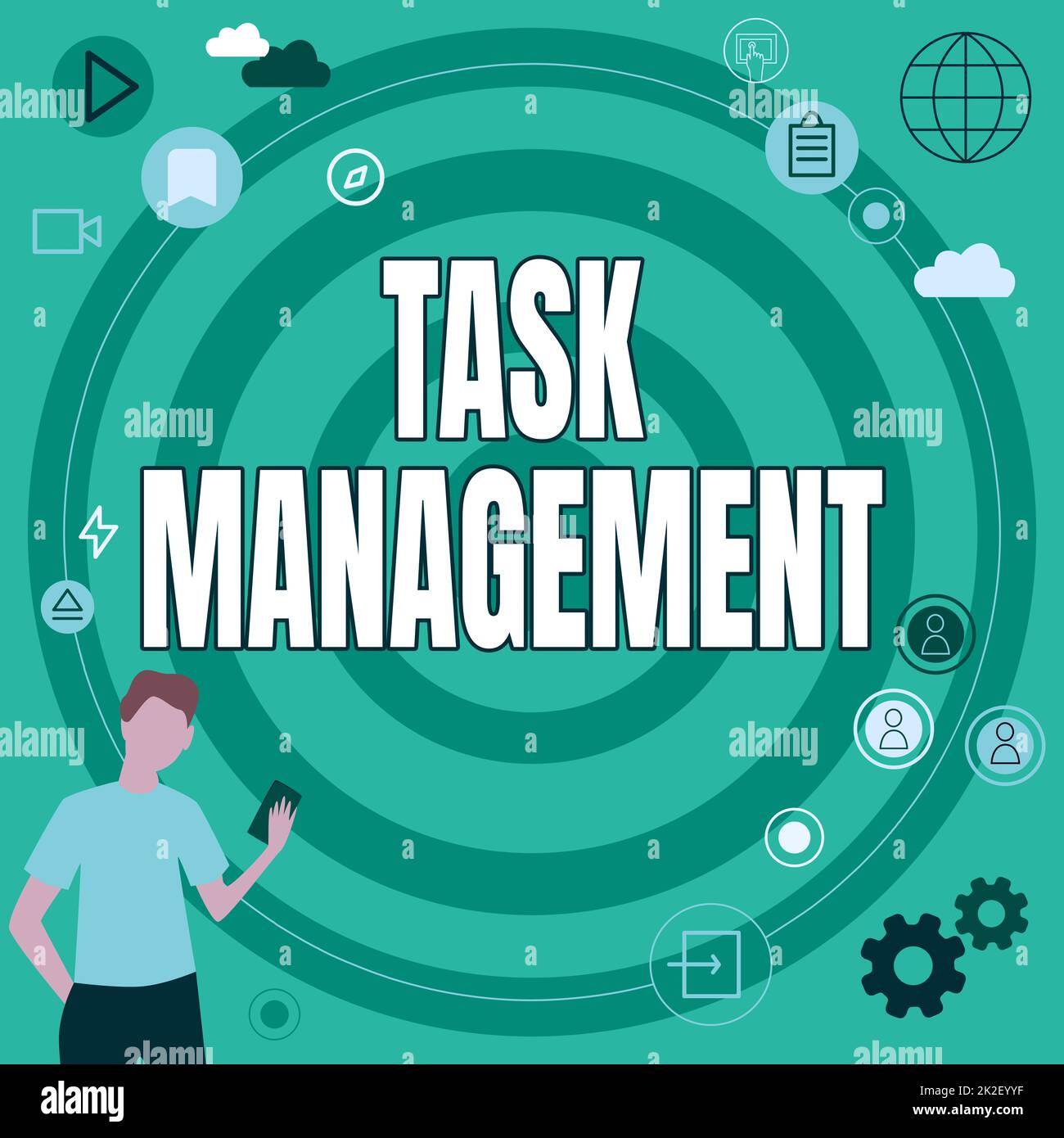 Sign displaying Task Management. Business overview the process of ...
