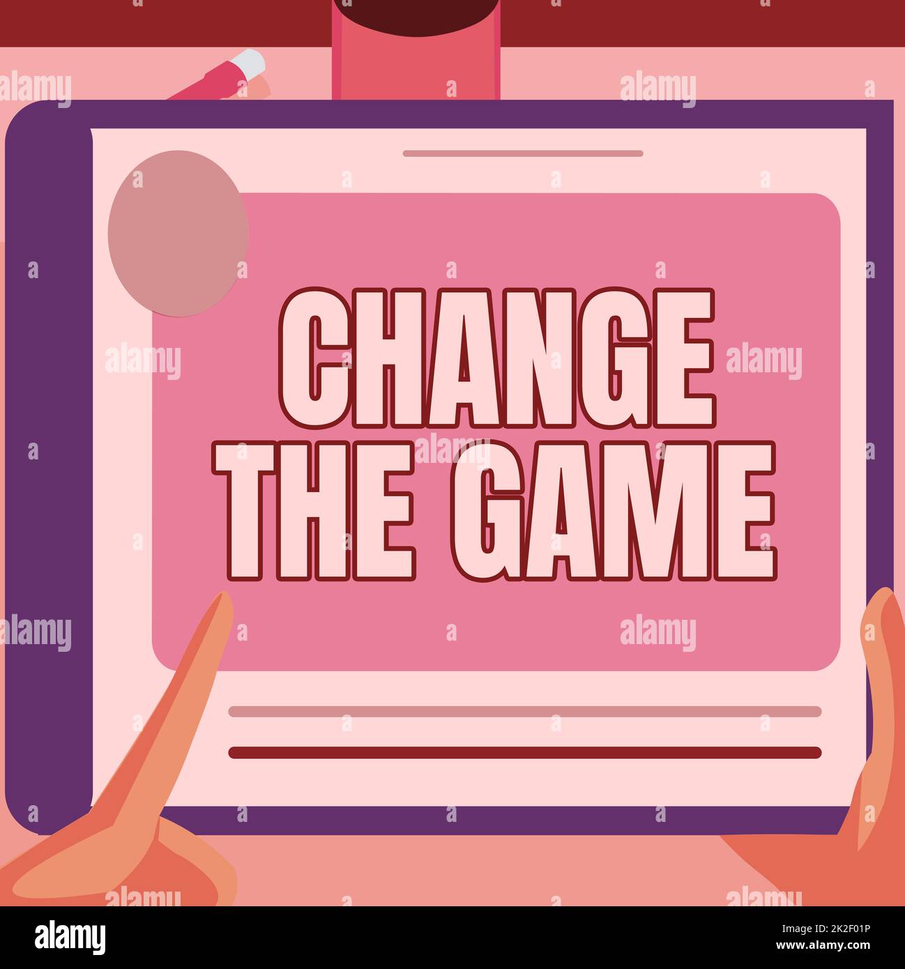 Conceptual display Change The Game. Business showcase Make a movement ...