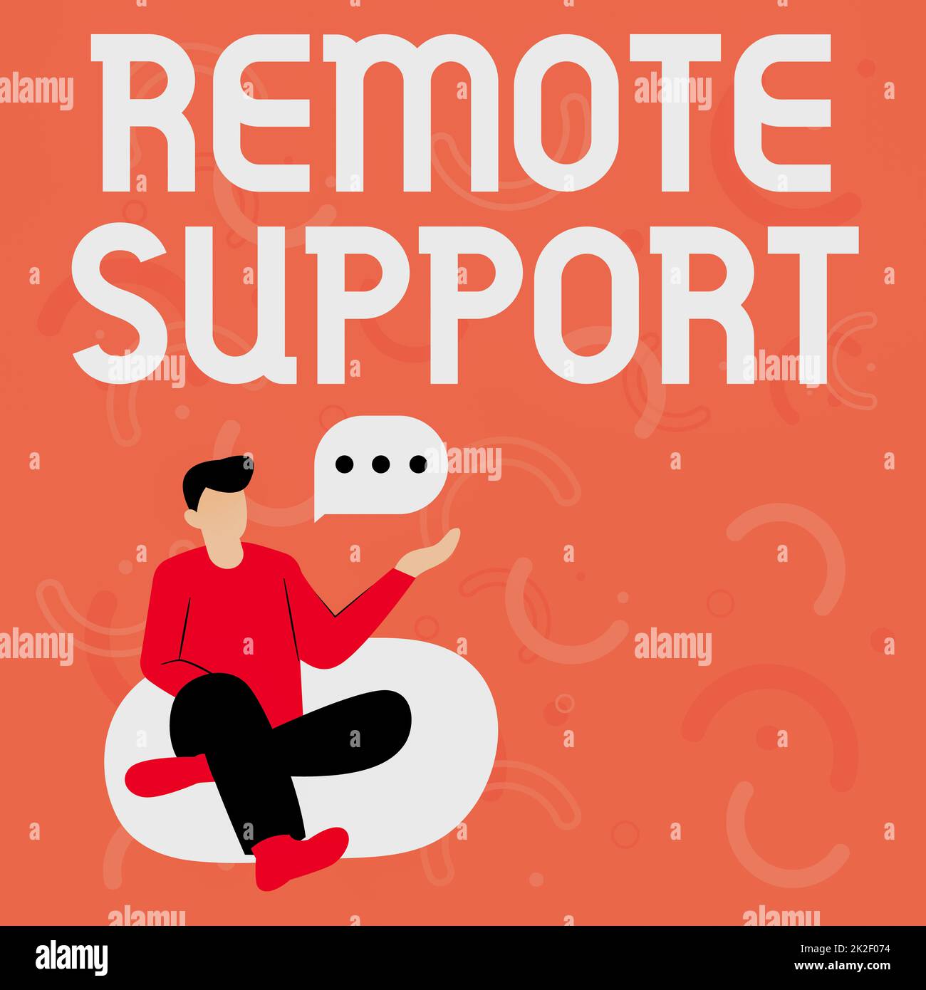 Conceptual display Remote Support. Word Written on help endusers to ...