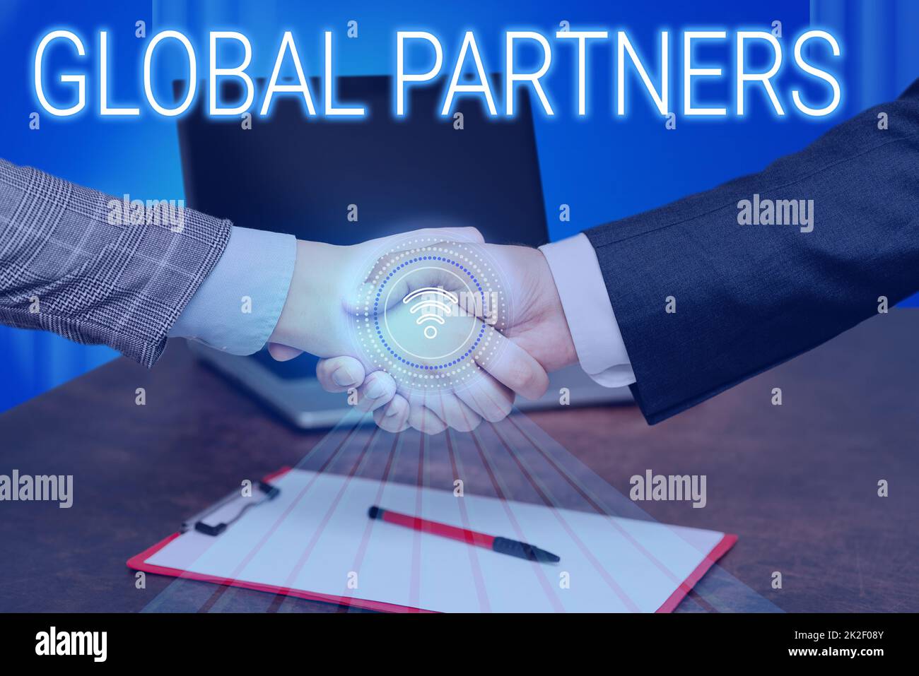 Handwriting text Global Partners. Concept meaning Two or more firms ...