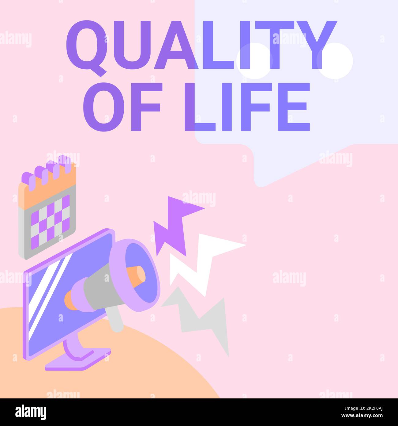 Text caption presenting Quality Of Life. Word Written on being in good ...