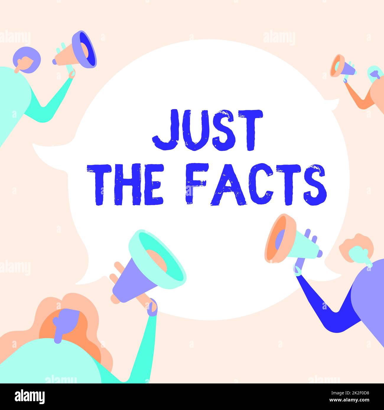 Hand writing sign Just The Facts. Business approach Give the evidences ...