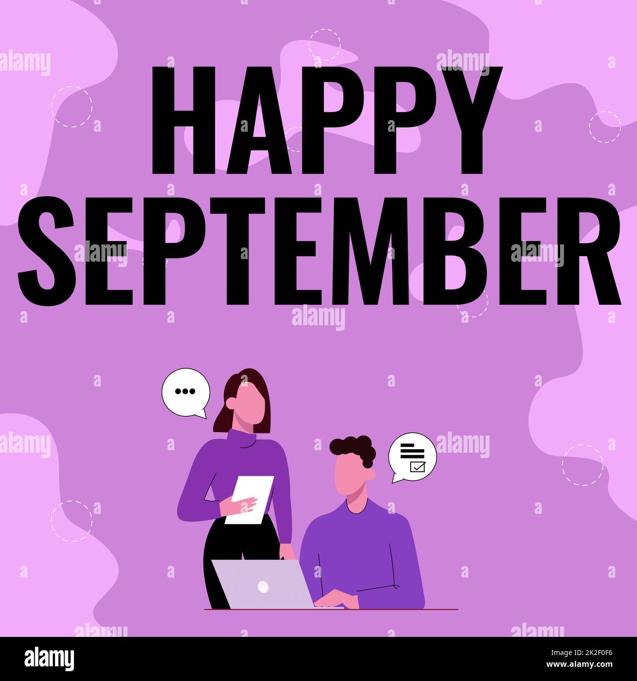 Sign displaying Happy September. Conceptual photo welcoming the joy may ...