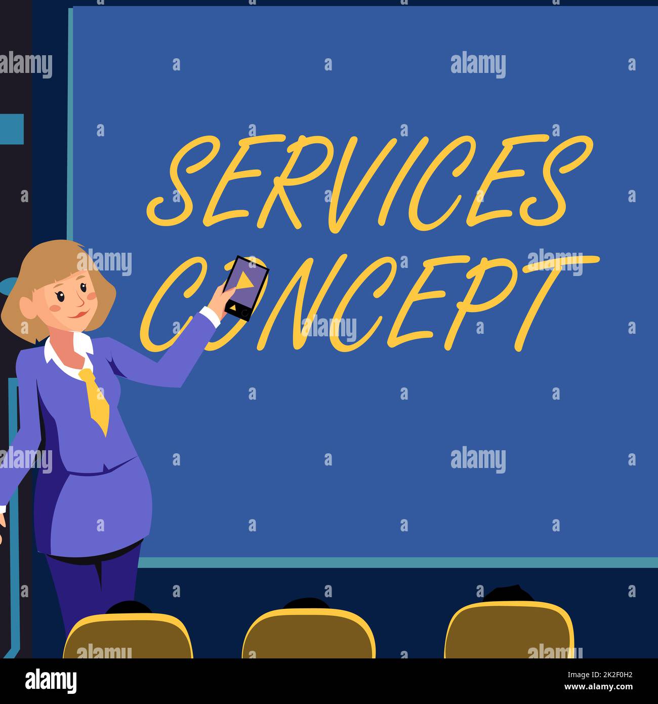 Conceptual caption Services Concept. Business approach mediate between ...