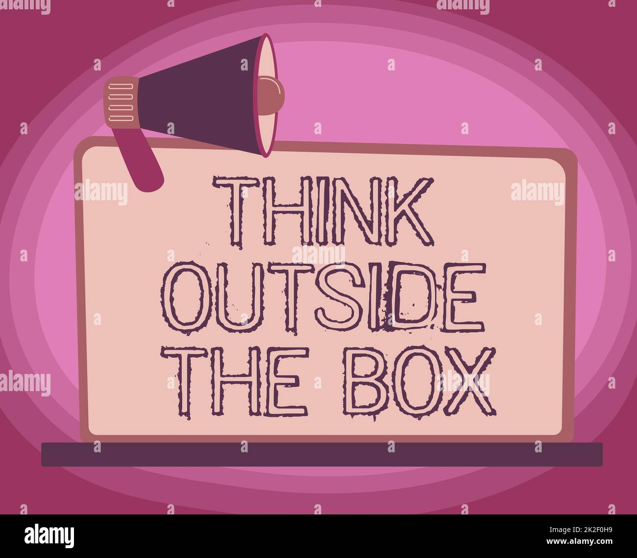 Text sign showing Think Outside The Box. Business showcase Be unique ...