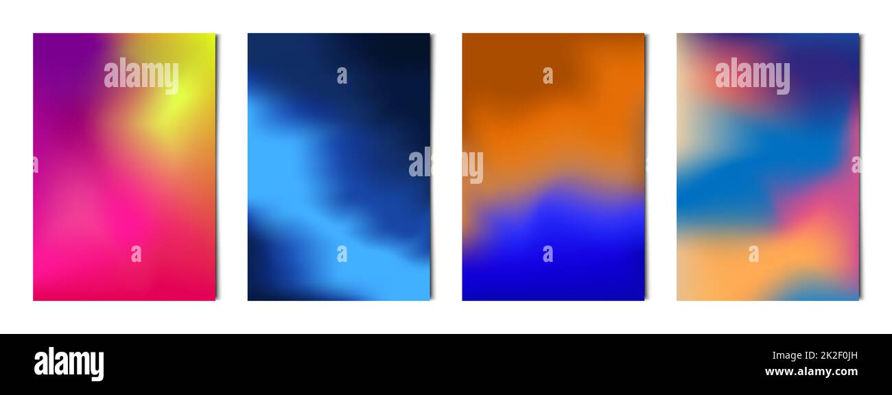 Set of 4 pcs abstract multicolored gradient backgrounds, templates for ...