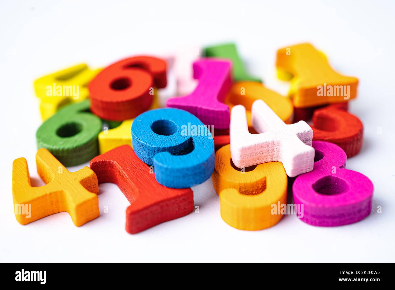 Math number colorful on white background, education study mathematics ...
