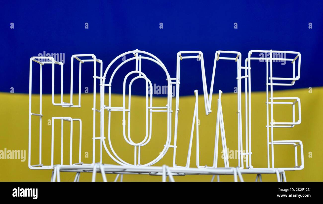 Home is Ukraine. National flag - yellow blue Stock Photo - Alamy