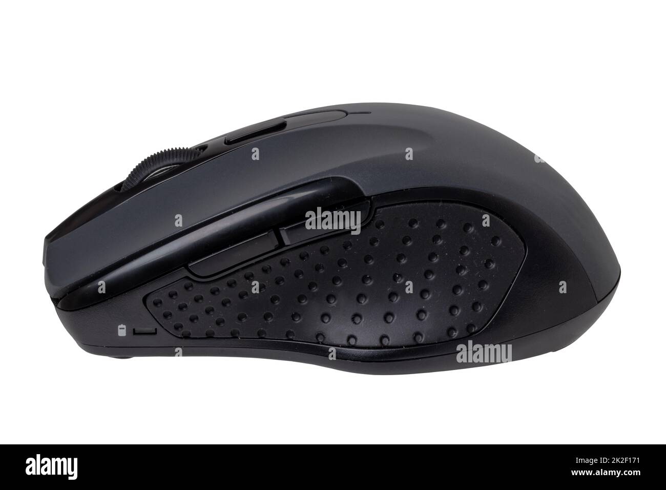 Wireless black computer mouse isolated on a white background. Home ...