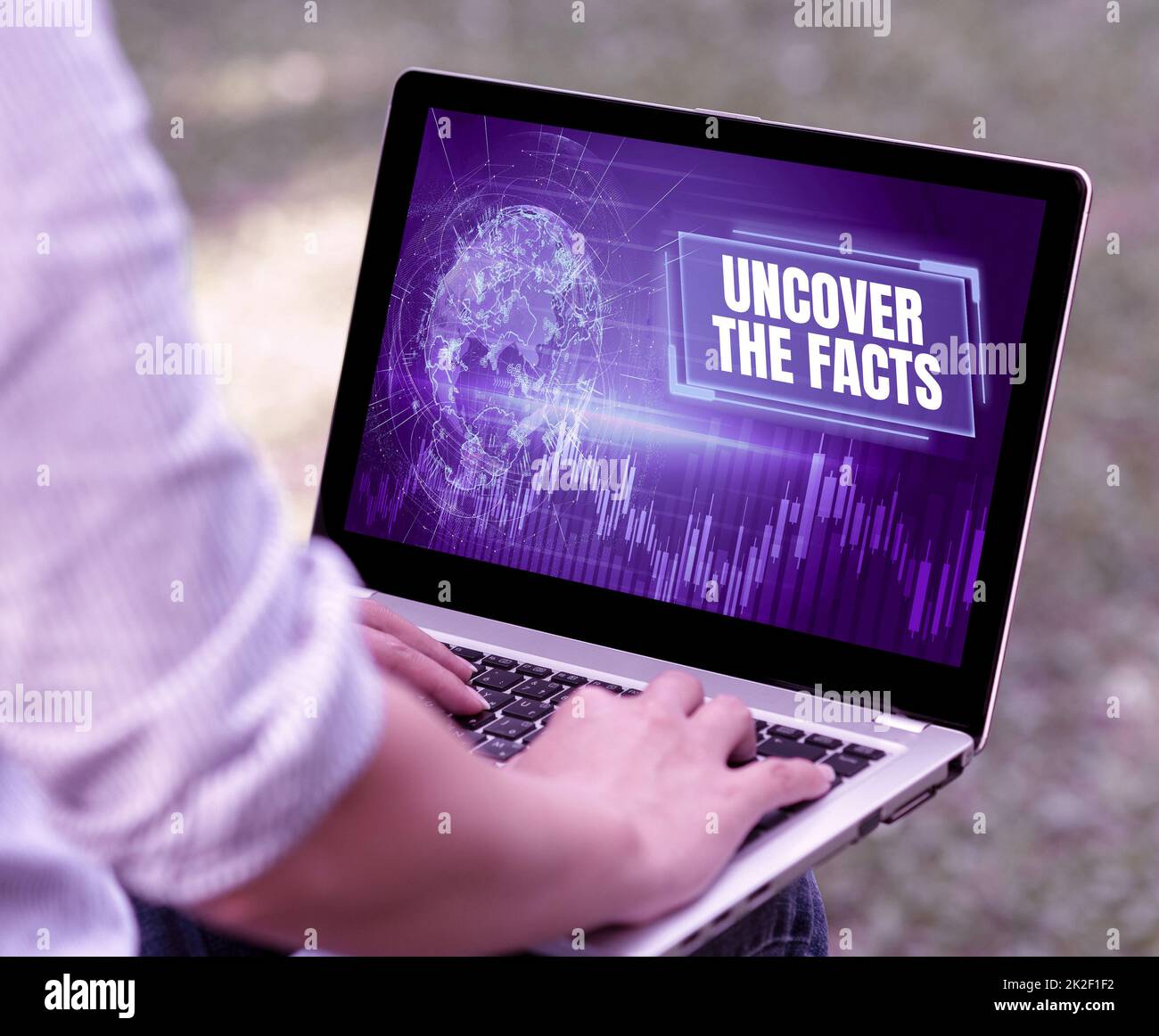 Text sign showing Uncover The Facts. Business idea disclose or reveal ...