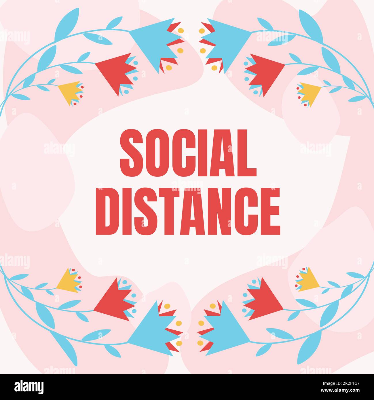 Text caption presenting Social Distance. Conceptual photo maintaining a ...