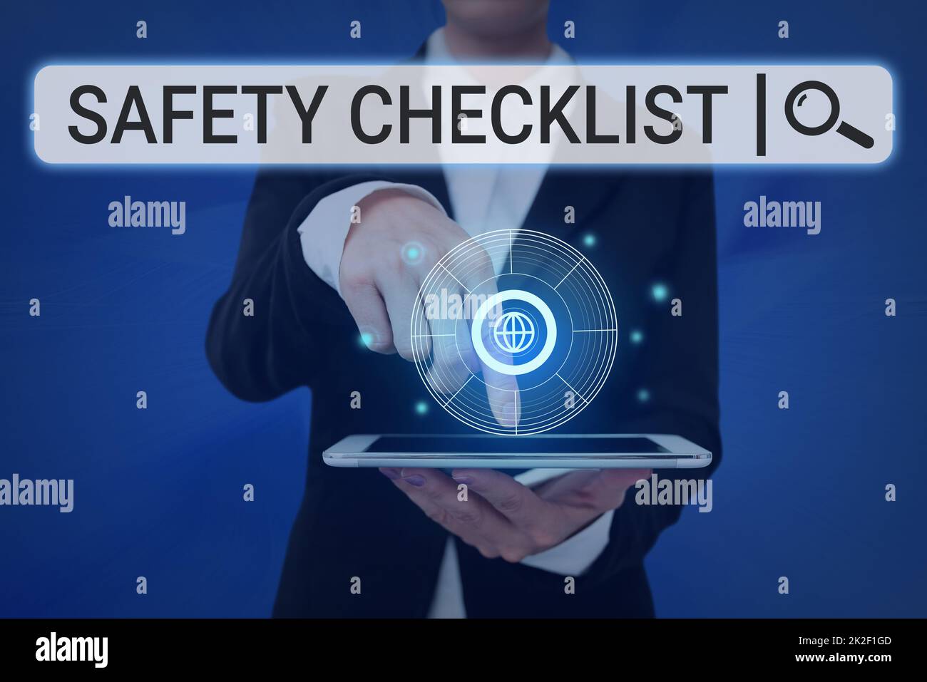 Text sign showing Safety Checklist. Word Written on list of items you ...