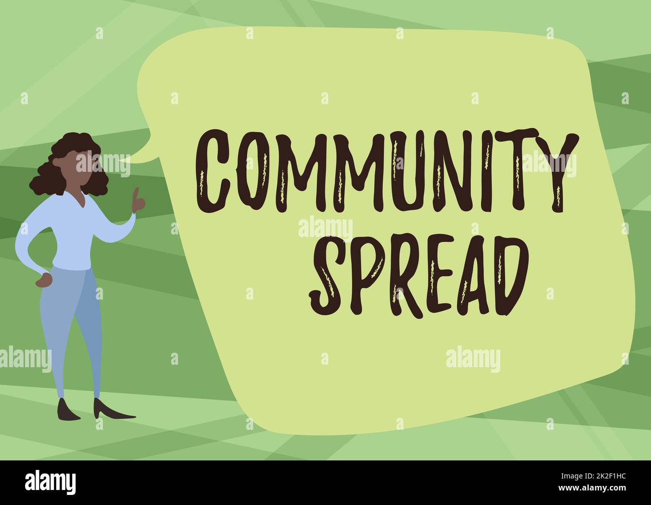 Text caption presenting Community Spread. Conceptual photo ...