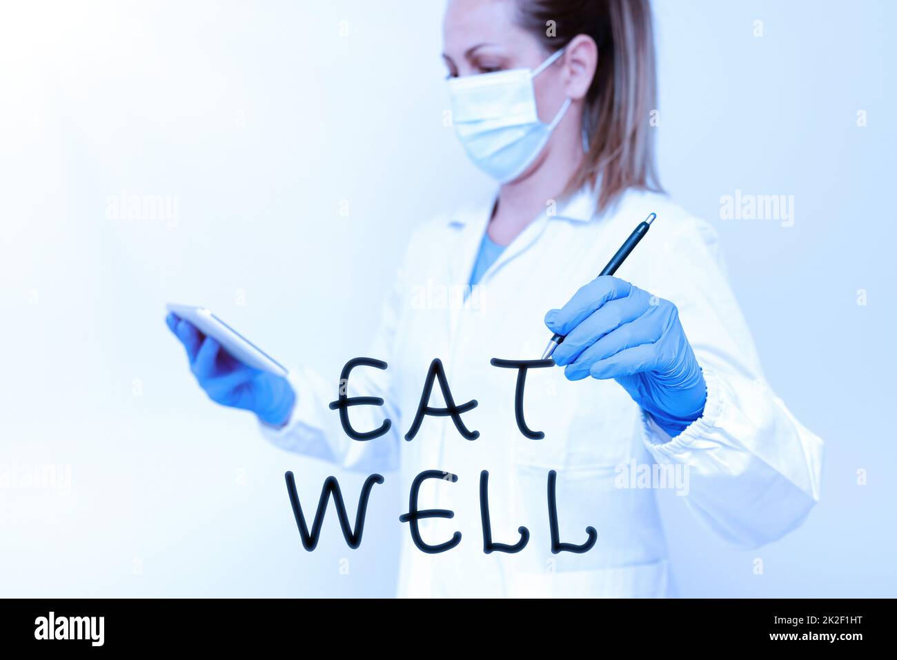 Conceptual display Eat Well. Concept meaning Practice of eating only ...