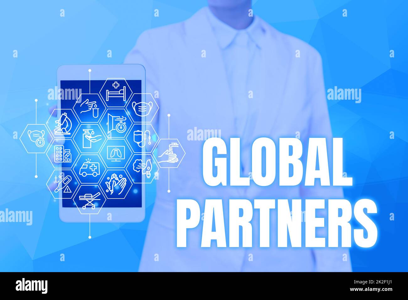 Hand writing sign Global Partners. Concept meaning Two or more firms ...