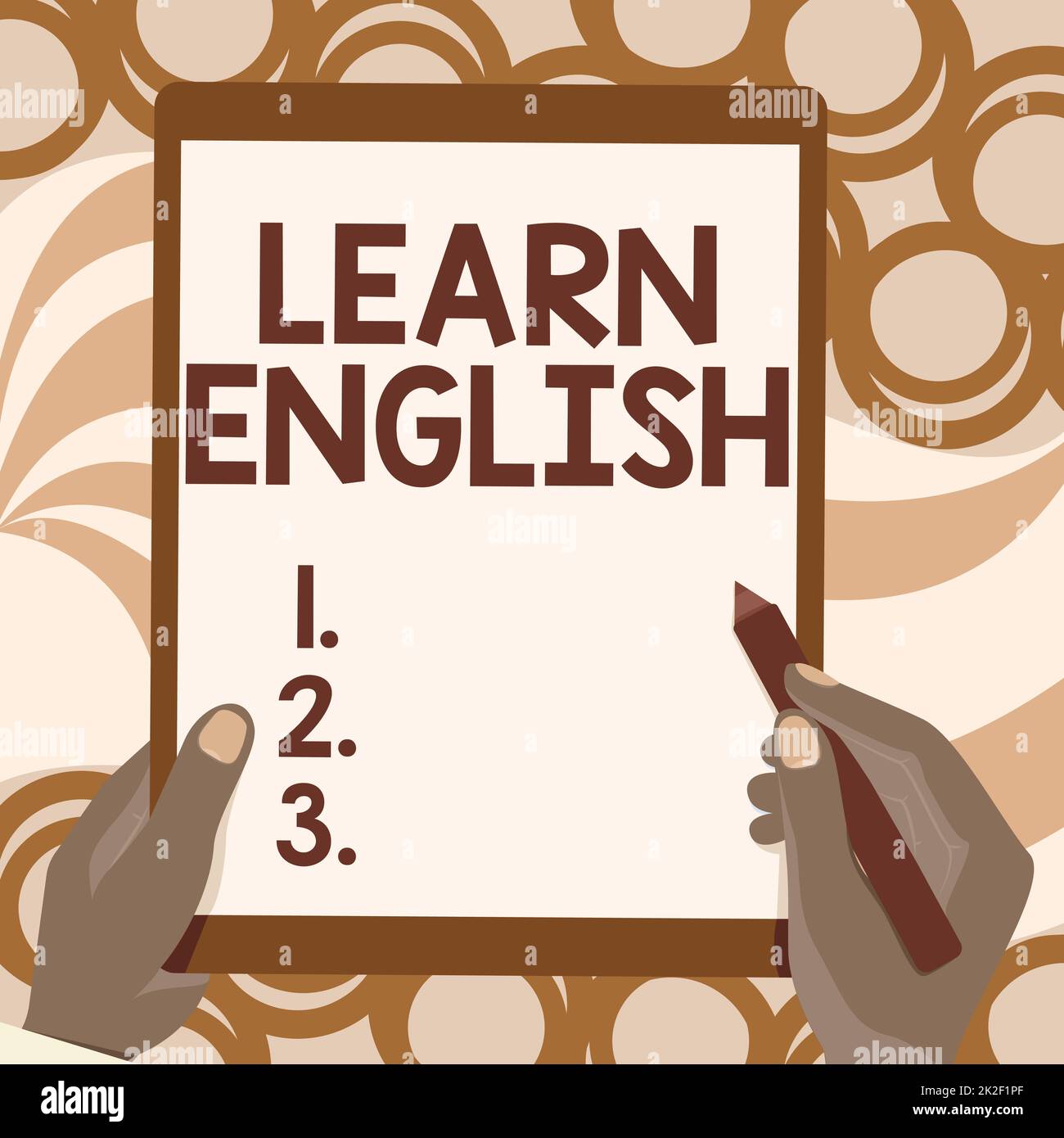 Hand writing sign Learn English. Business showcase Universal Language ...