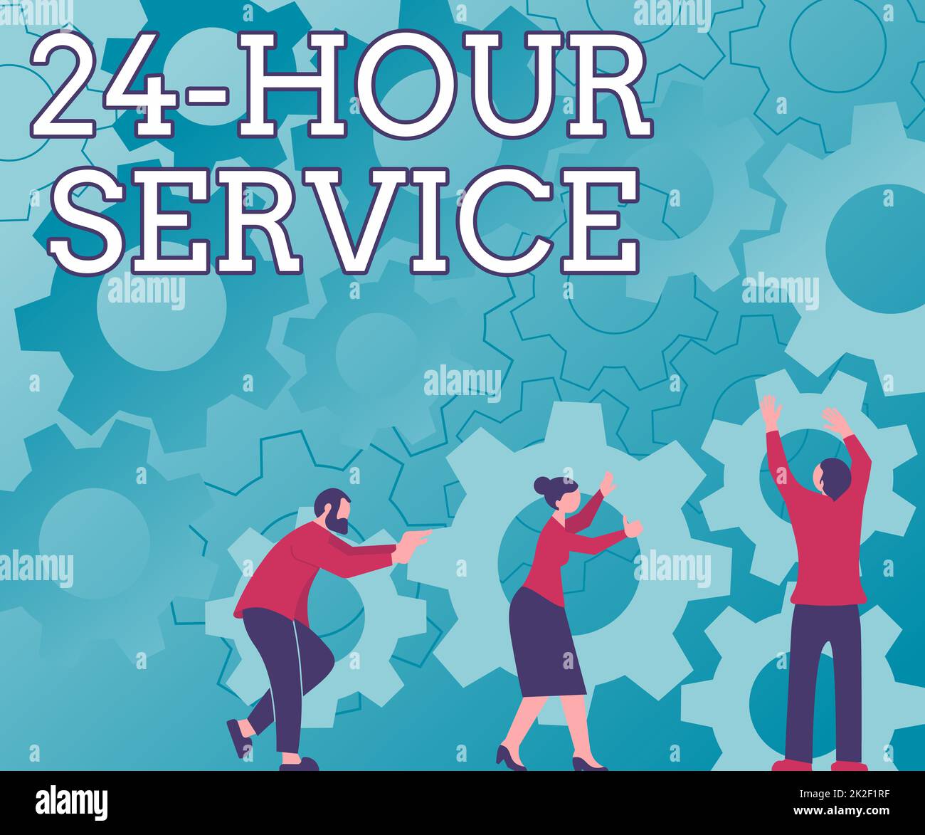 Inspiration showing sign 24 Hour Service. Internet Concept service that ...