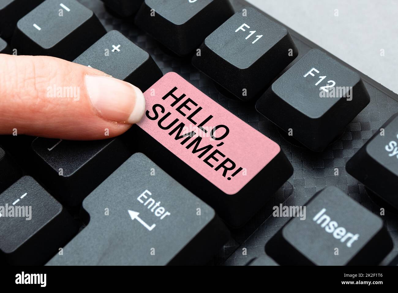 Text sign showing Hello, Summer. Internet Concept greeting used when ...