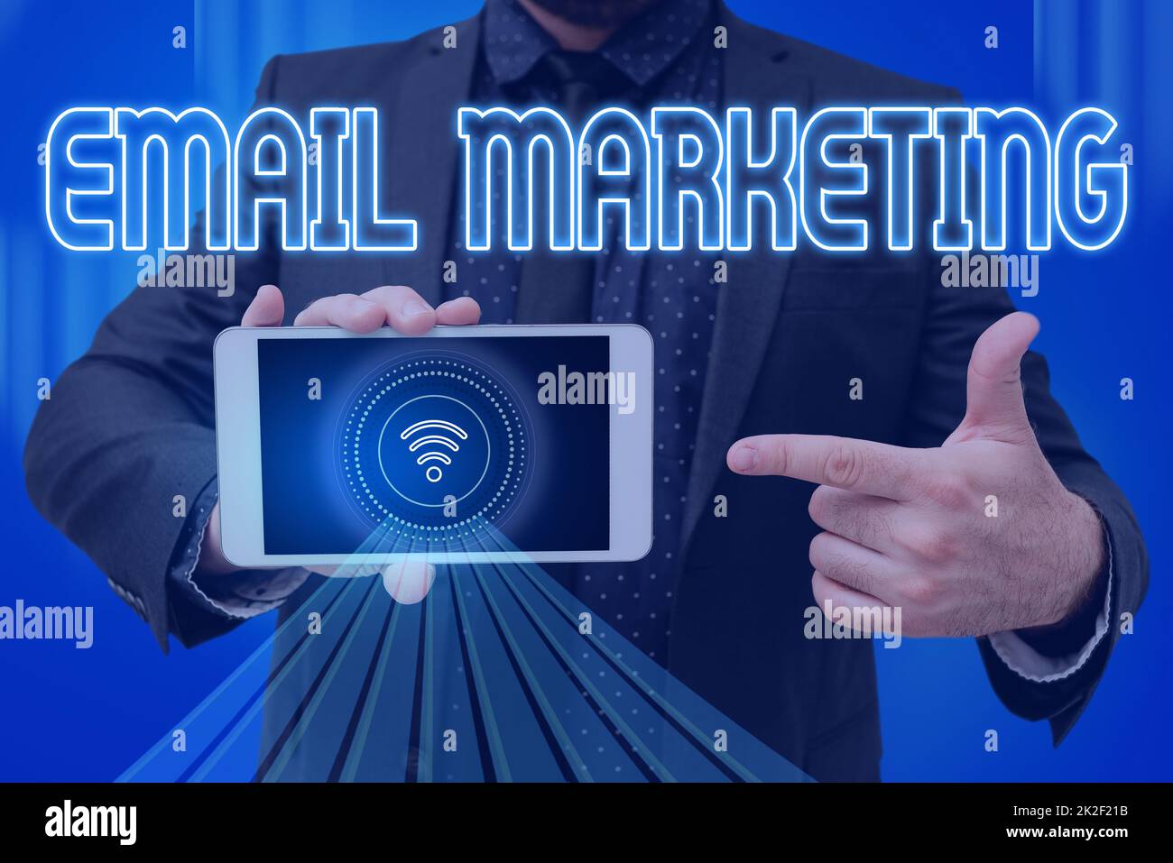 Text sign showing Email Marketing. Conceptual photo Sending a ...