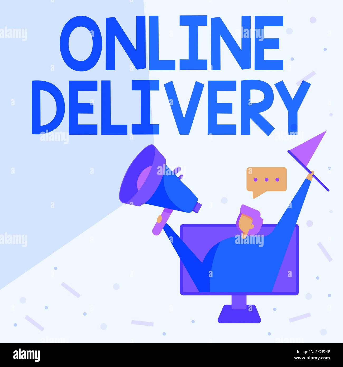 Conceptual caption Online Delivery. Business showcase the act or manner ...