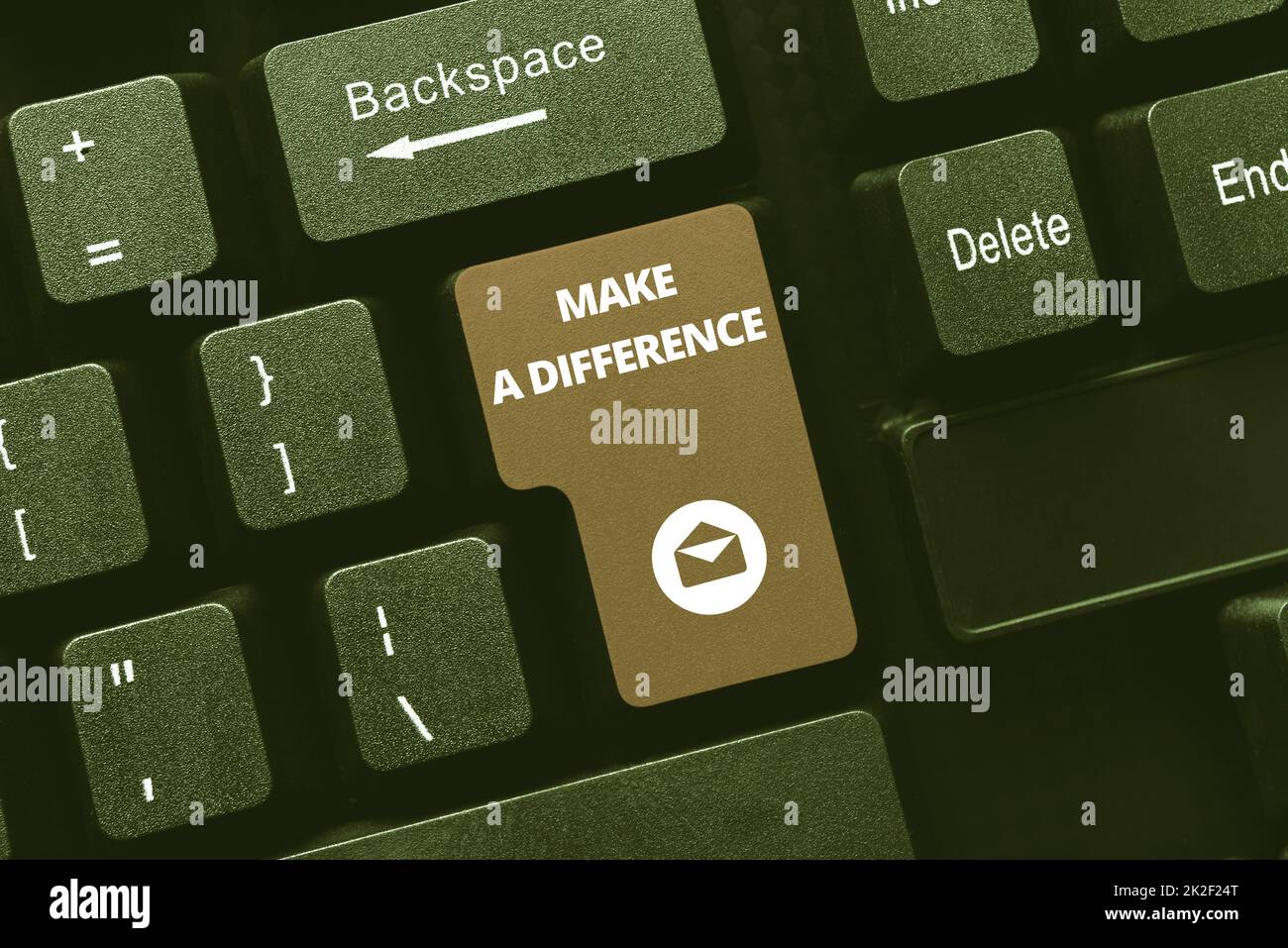 Hand writing sign Make A Difference. Business approach Personal ...