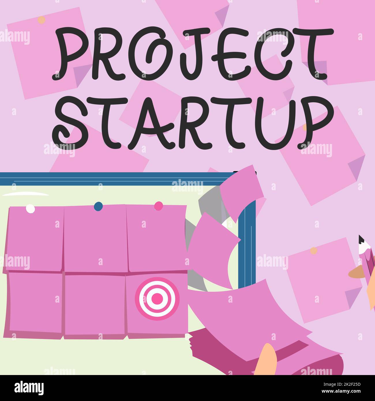 Writing displaying text Project Startup. Business overview a project ...