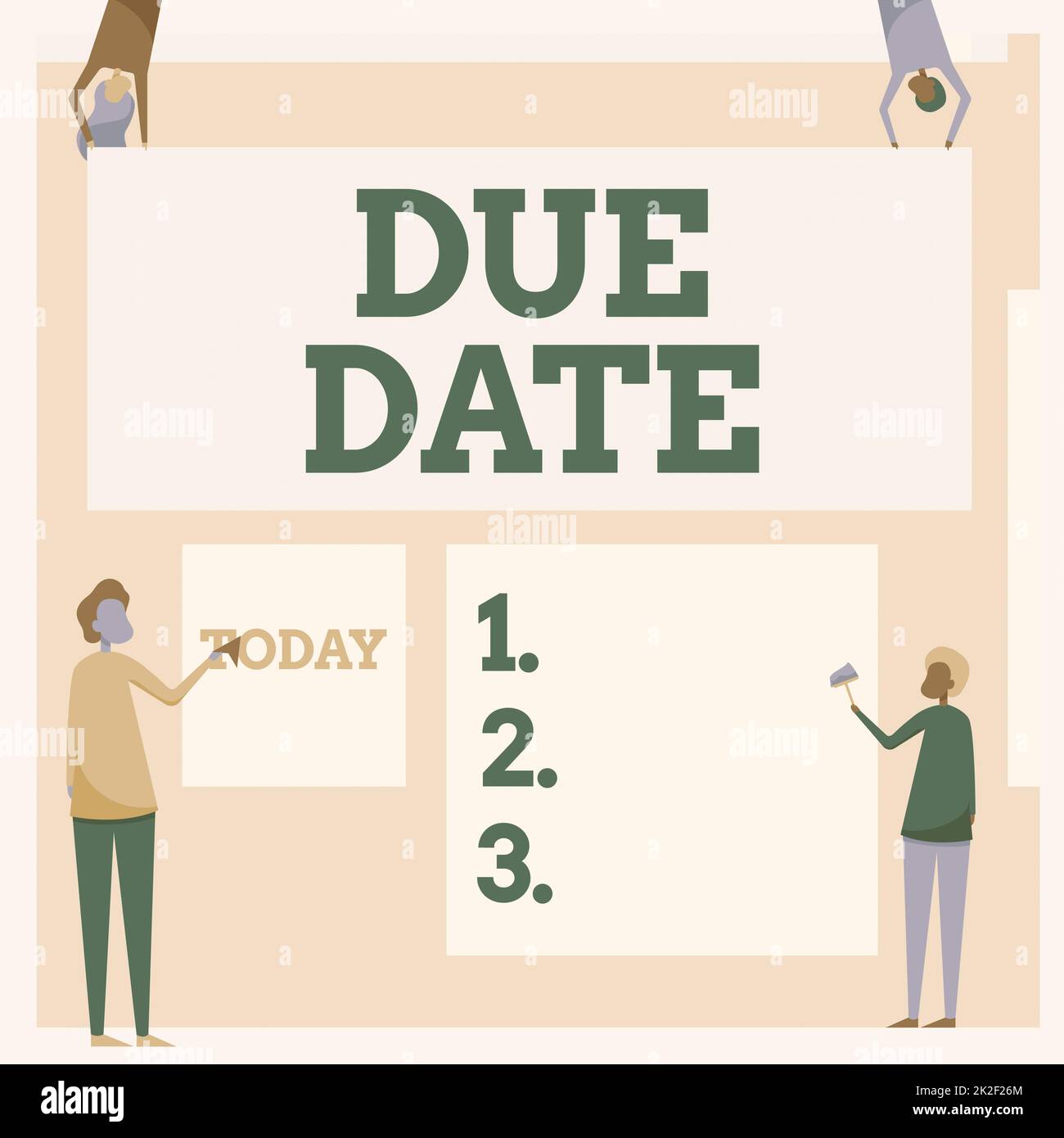 Conceptual caption Due Date. Business showcase The date when payment ...