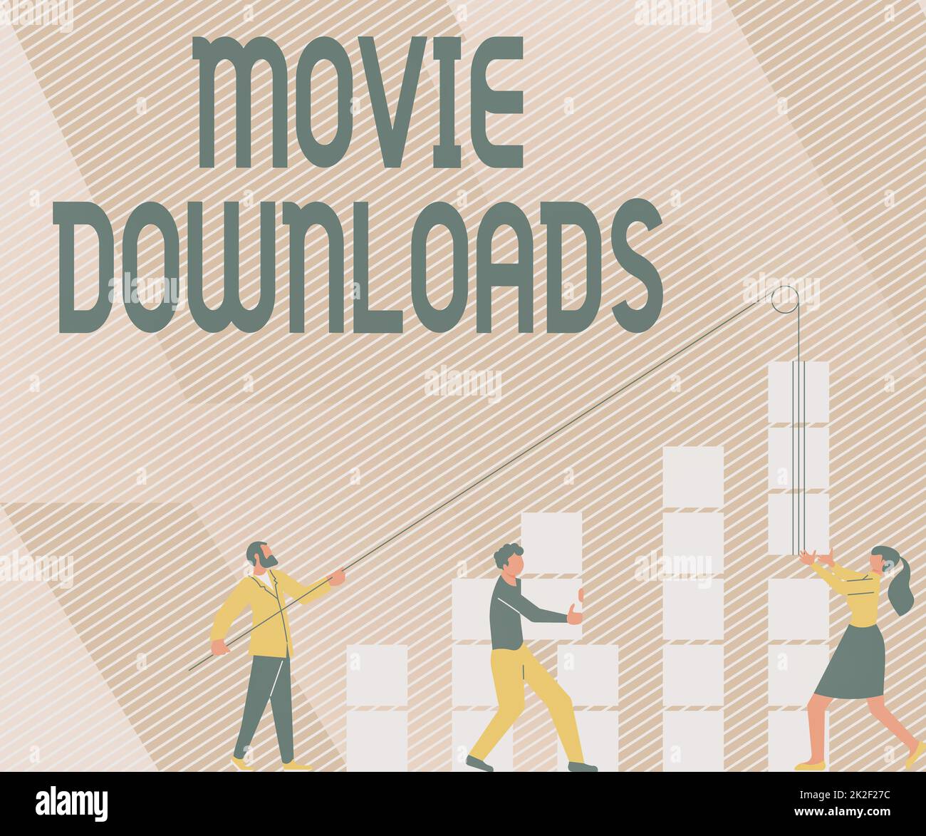 Sign displaying Movie Downloads. Word Written on transfers entire film ...
