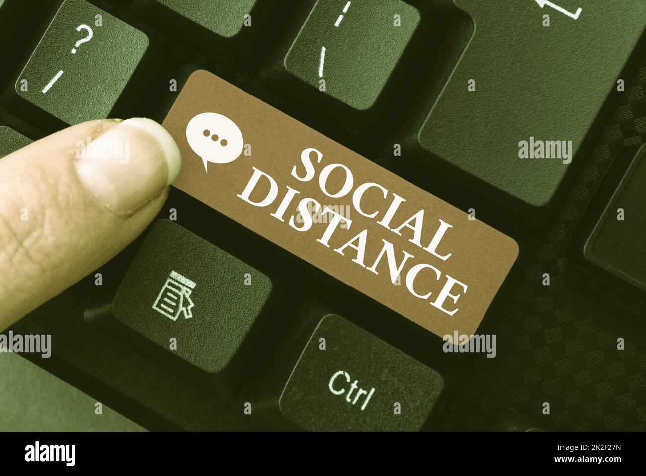 Sign displaying Social Distance. Word Written on degree of acceptance ...