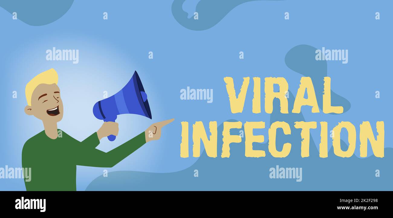 Conceptual caption Viral Infection. Word Written on Viral Infection Man ...
