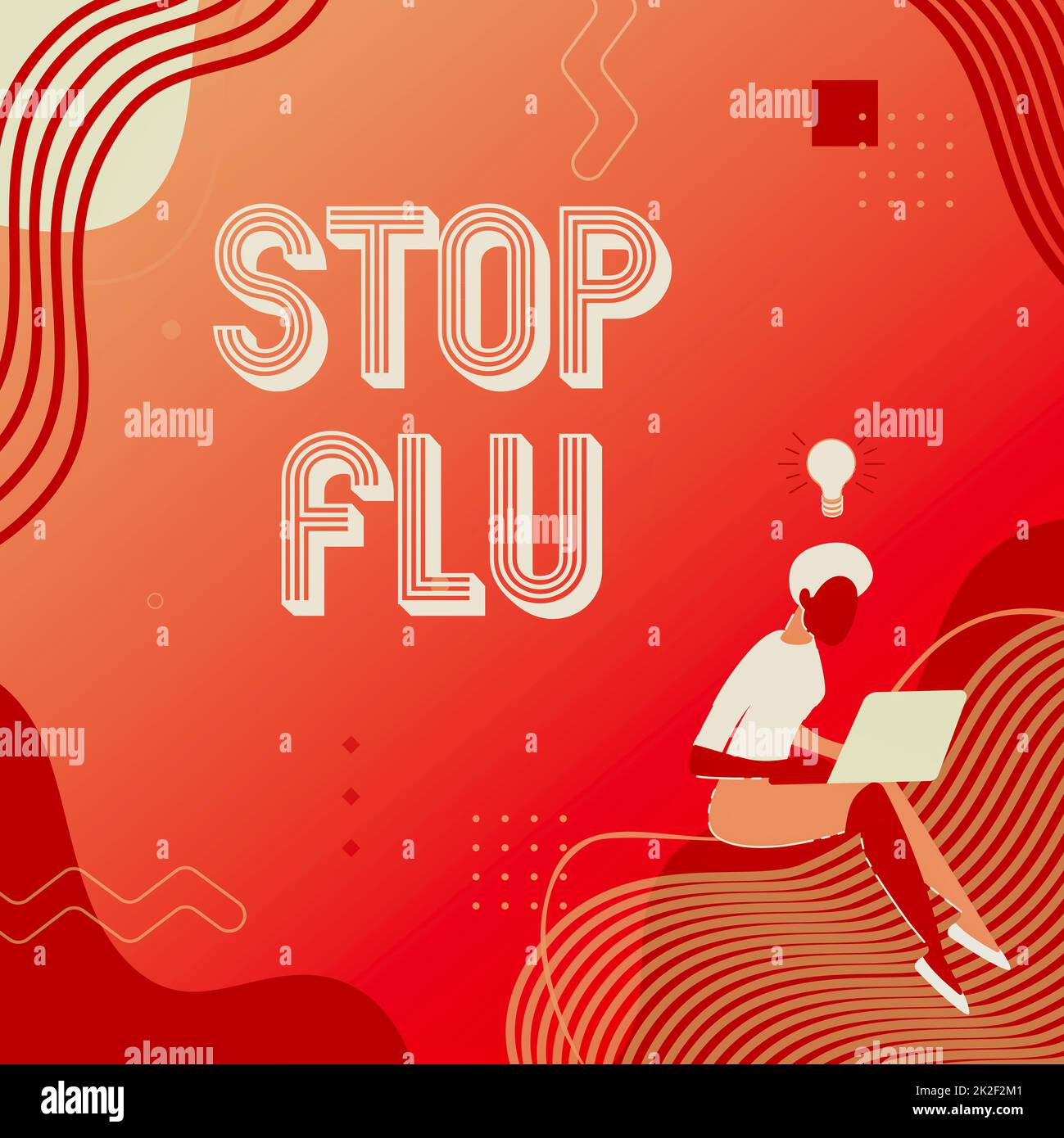 Conceptual caption Stop Flu. Word for Treat the contagious respiratory ...