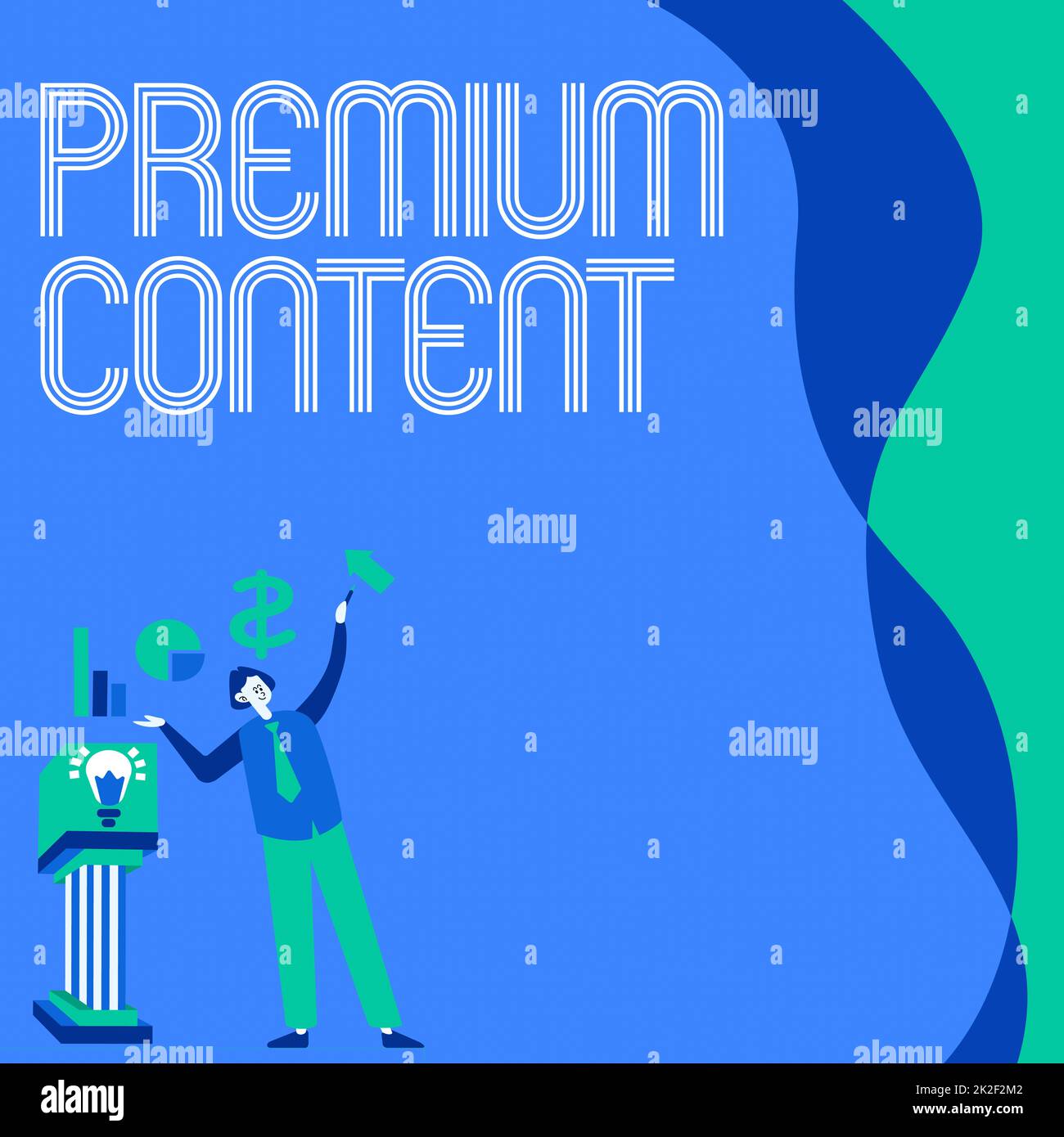 Hand writing sign Premium Content. Business concept higher quality or ...