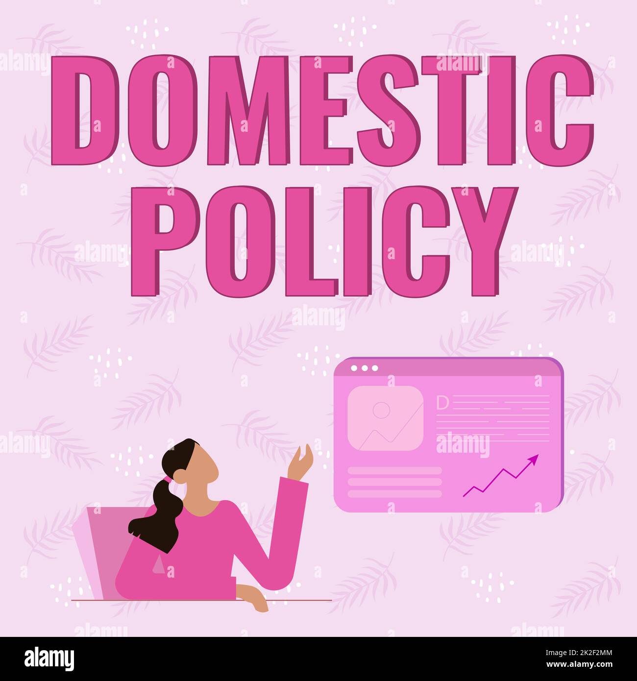 Sign displaying Domestic Policy. Word Written on Actions taken by a ...