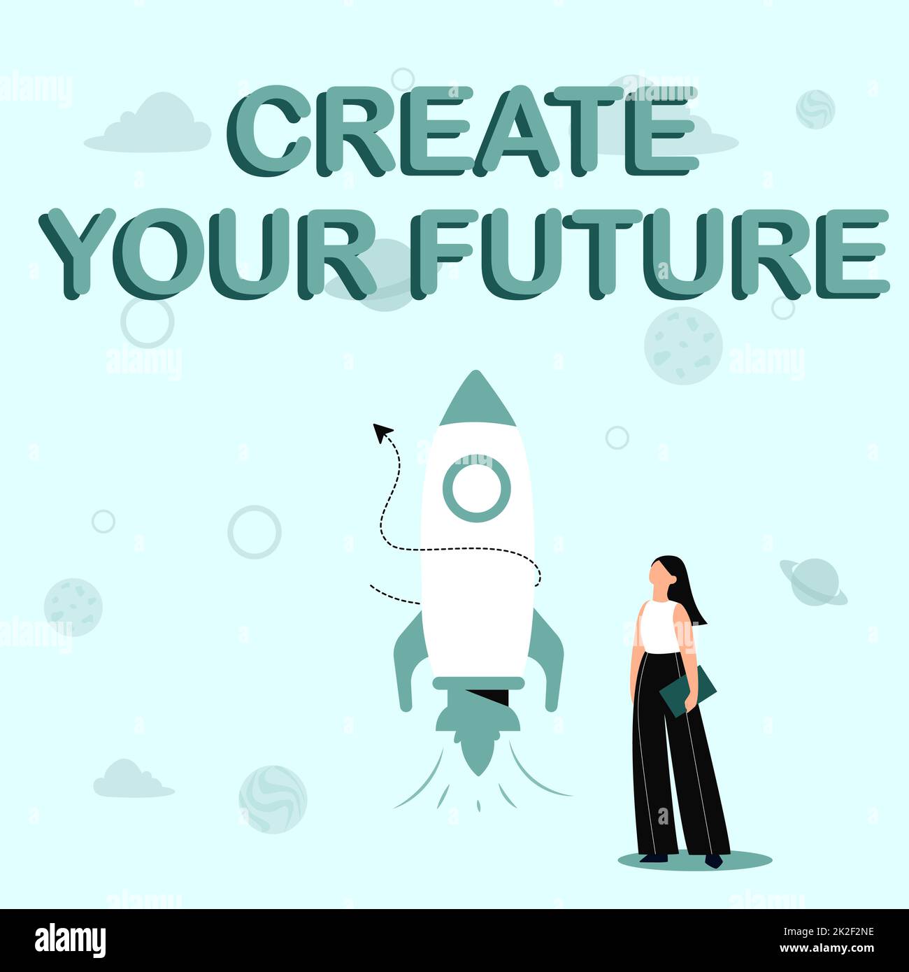 Text showing inspiration Create Your Future. Business idea Set Target and Career goals Plan ...