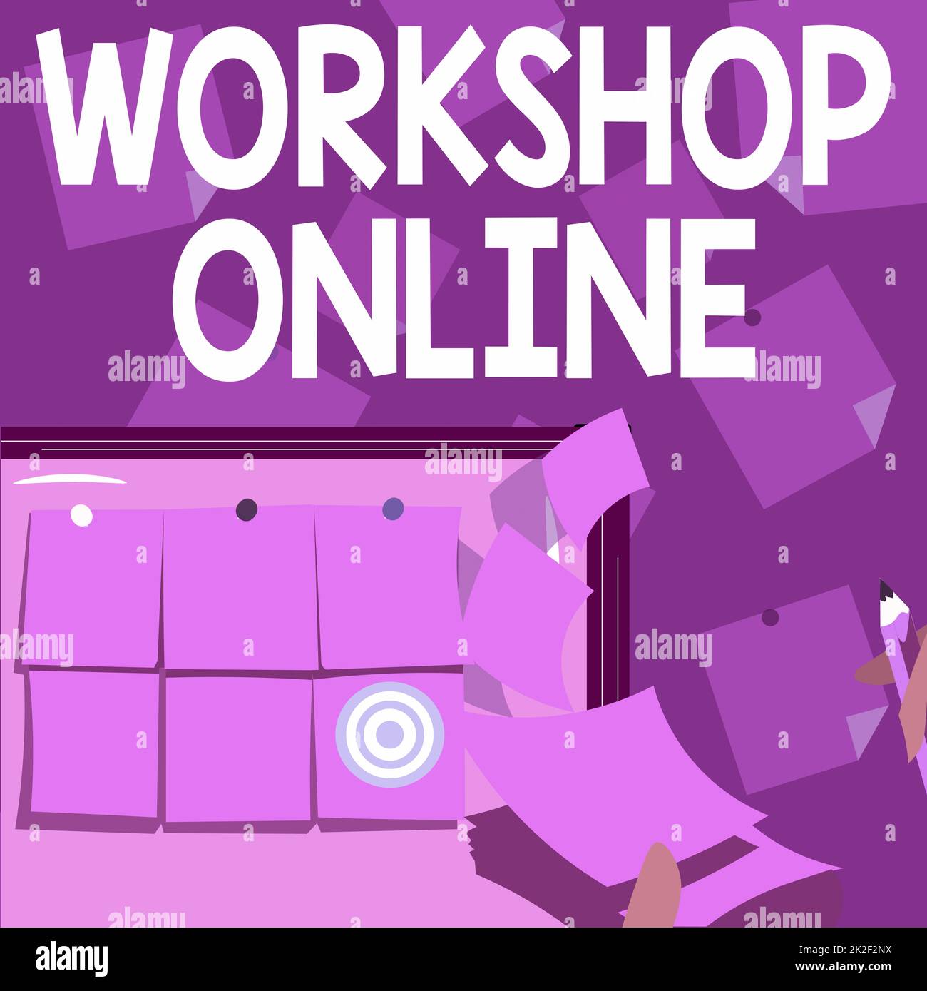 Text showing inspiration Workshop Online. Business showcase Workshop ...