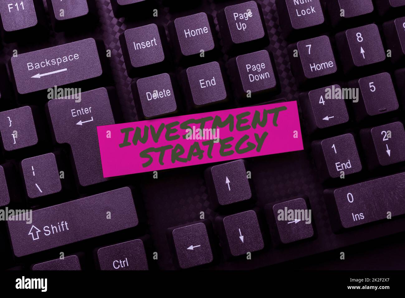 Text sign showing Investment Strategy. Business idea what guides an ...