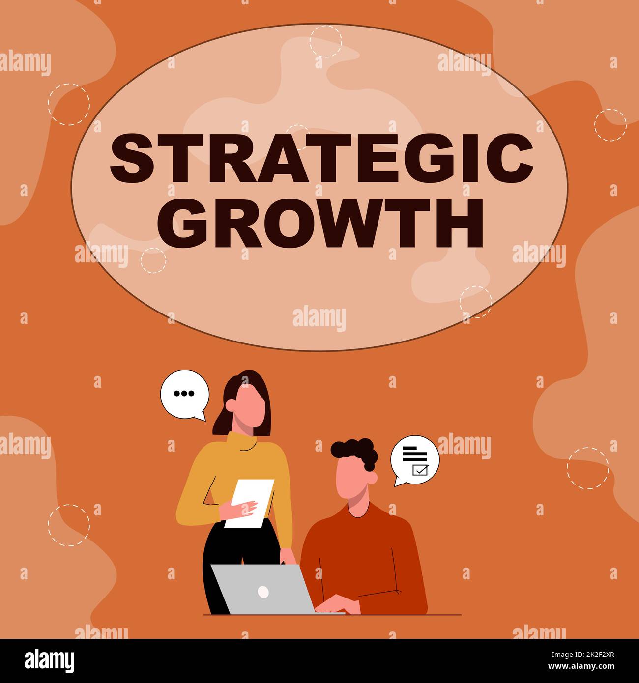 Conceptual caption Strategic Growth. Word for create plan or schedule ...