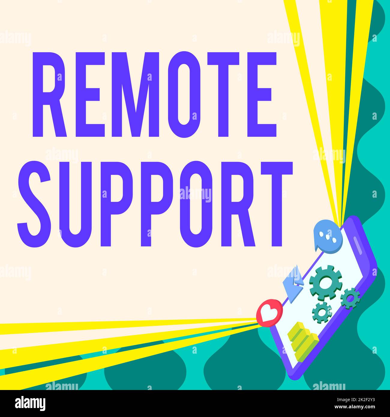 Conceptual caption Remote Support. Business idea help endusers to solve ...