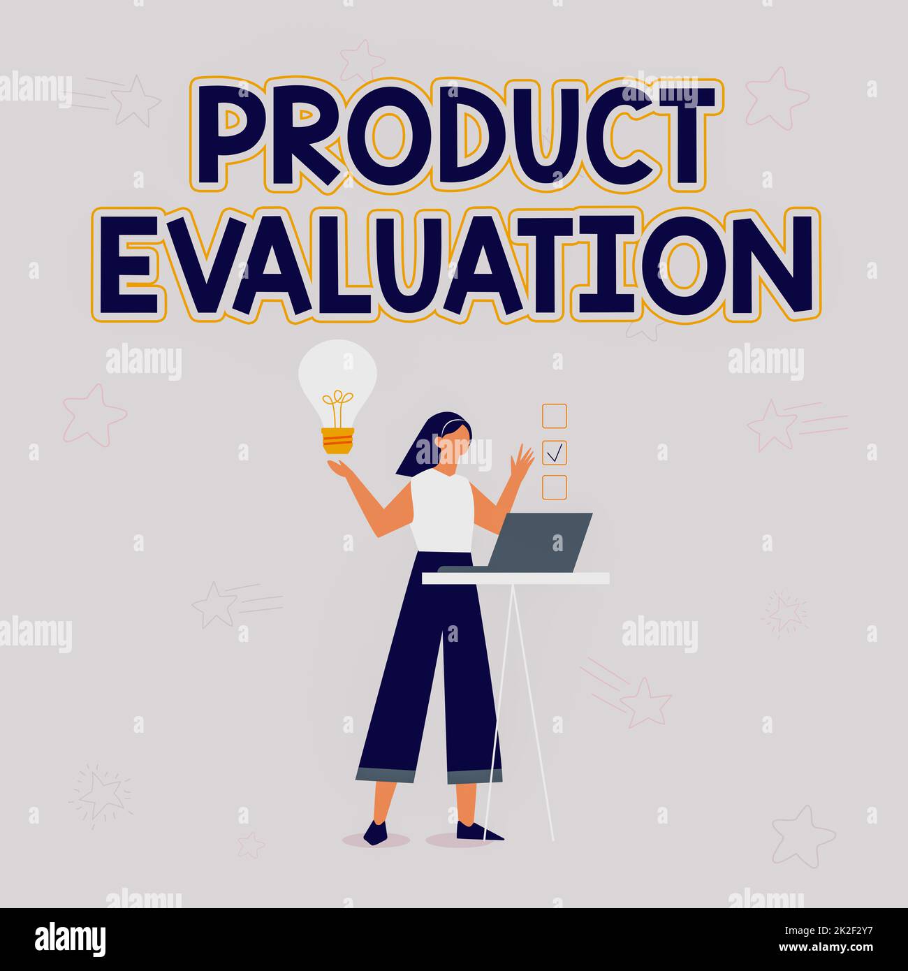 Hand writing sign Product Evaluation. Business approach viability of ...