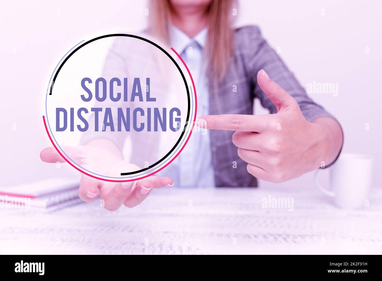 Conceptual caption Social Distancing. Business approach degree of ...