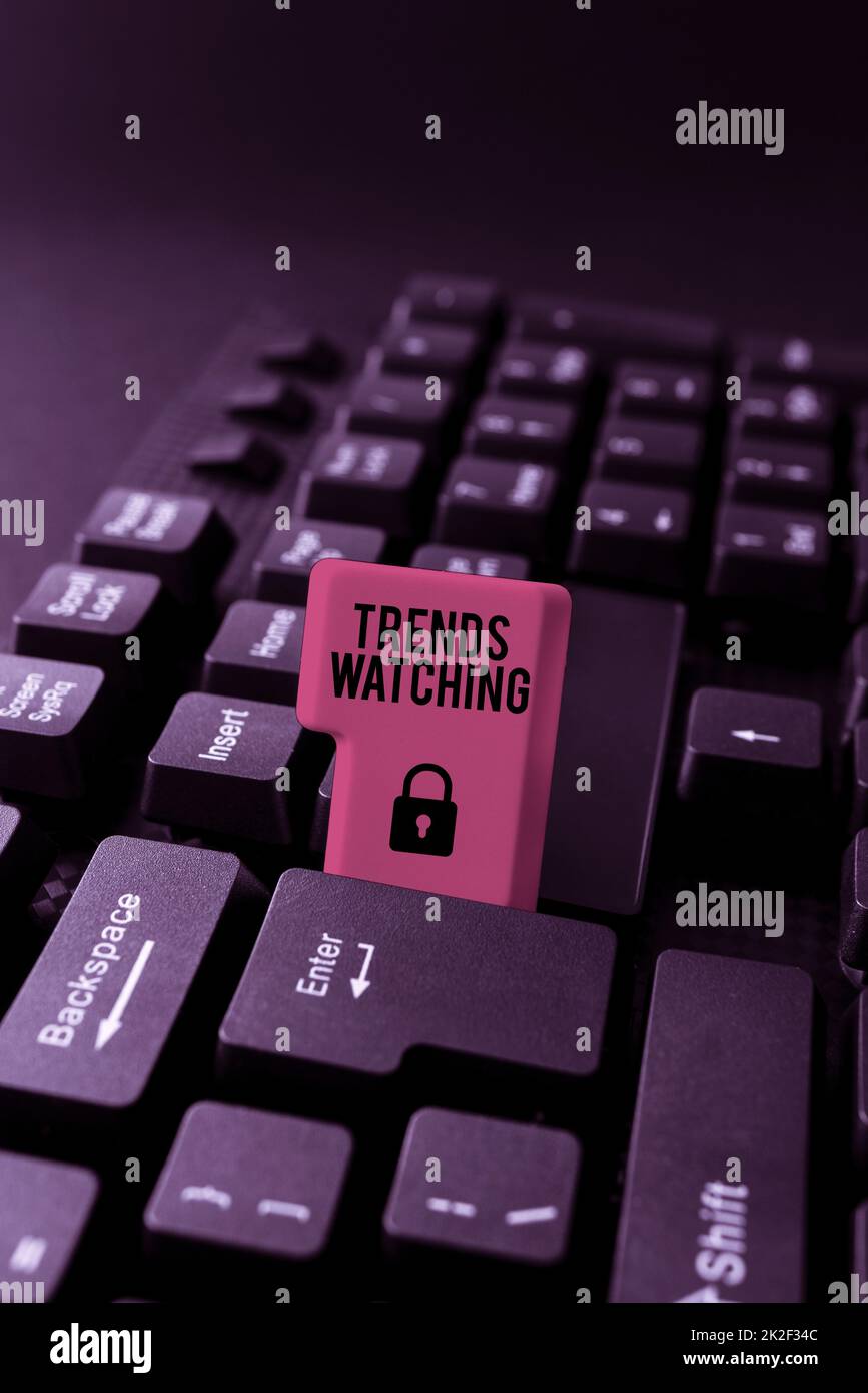 Text caption presenting Trends Watching. Word Written on change or ...