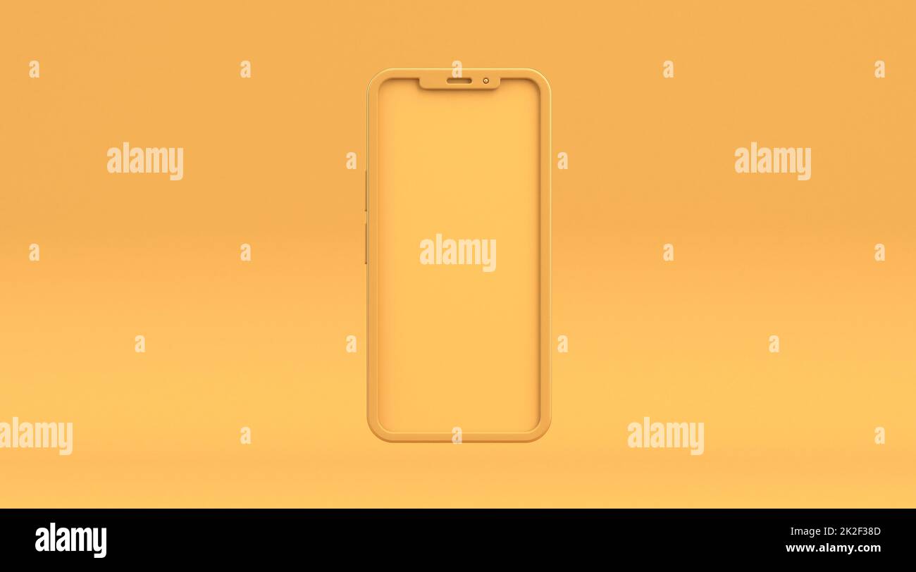 Smartphone blank yellow display 3D Stock Photo - Alamy