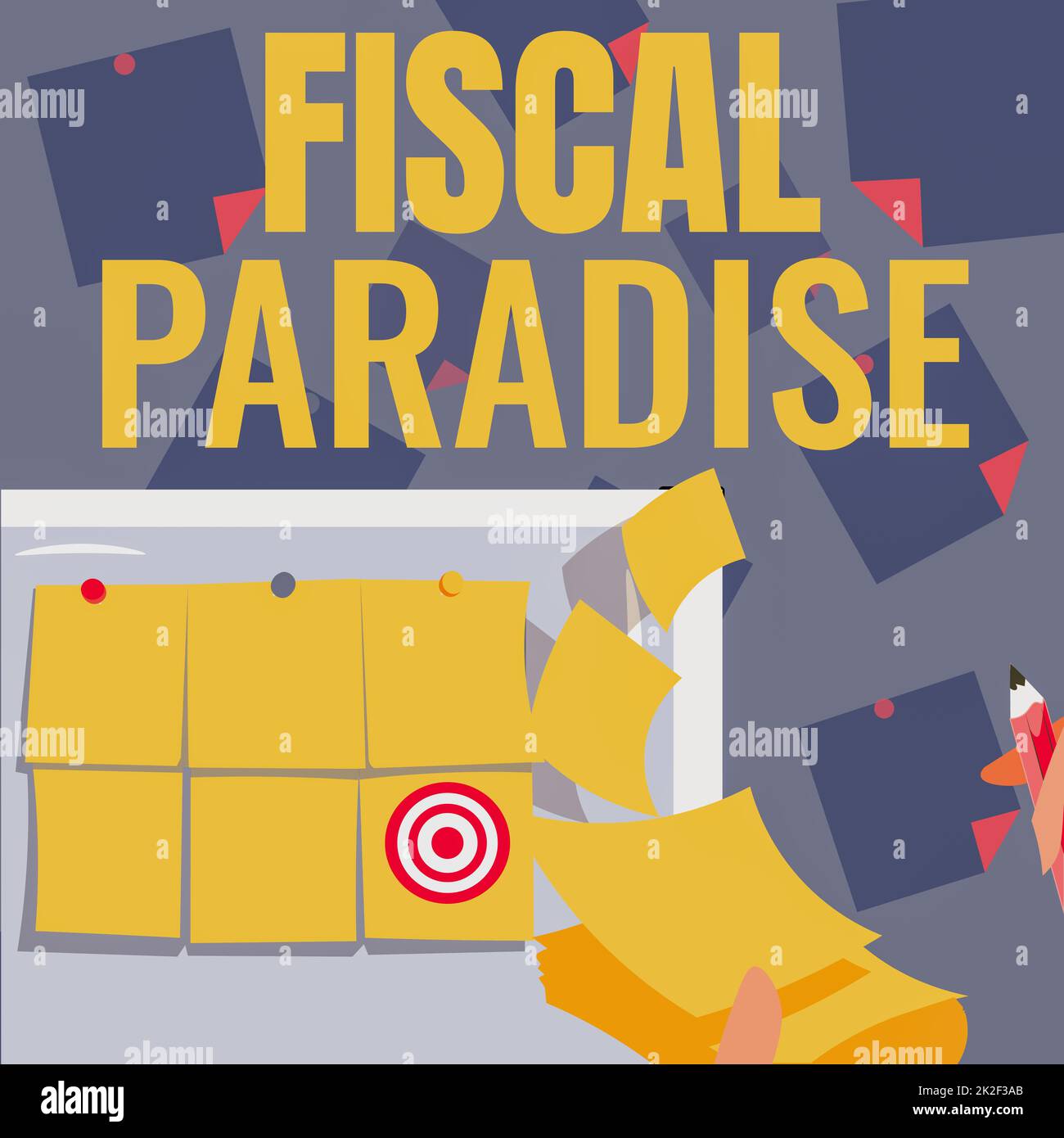Sign displaying Fiscal Paradise. Word for The waste of public money is ...