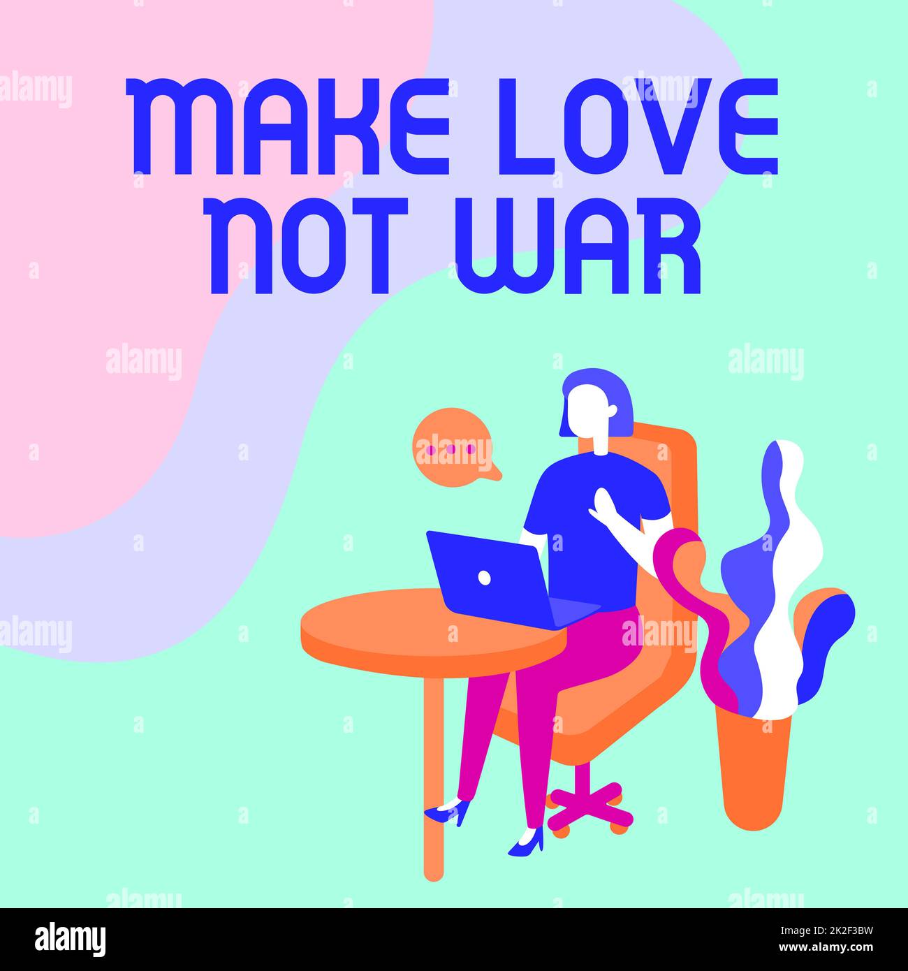 Text caption presenting Make Love Not War. Conceptual photo Do not ...
