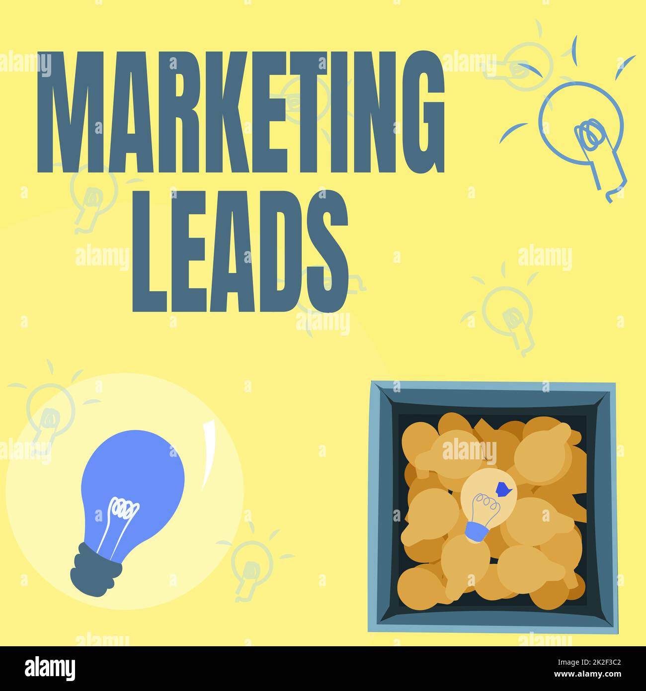 Sign displaying Marketing Leads. Word Written on person who shows ...