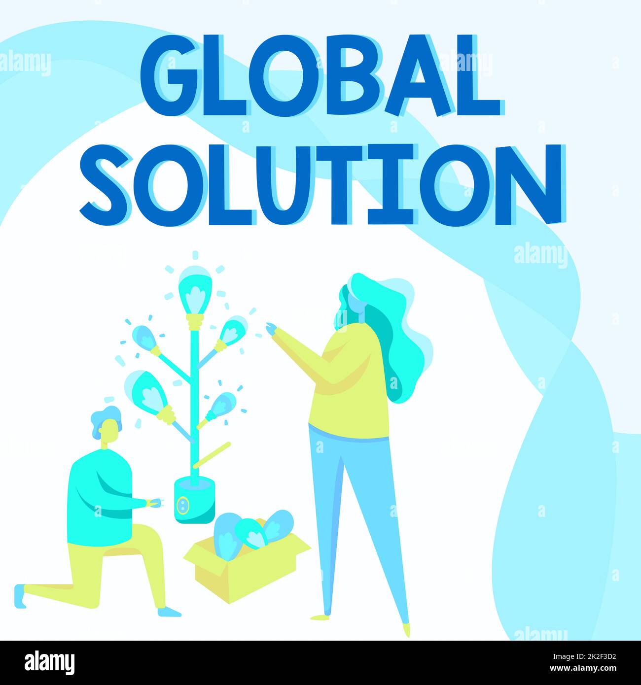 Hand writing sign Global Solution. Word for dealing with a difficult ...