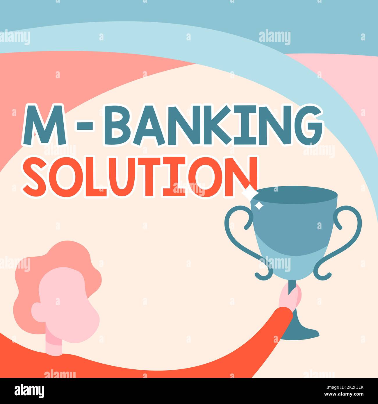 Text caption presenting M Banking Solution. Concept meaning accessed ...