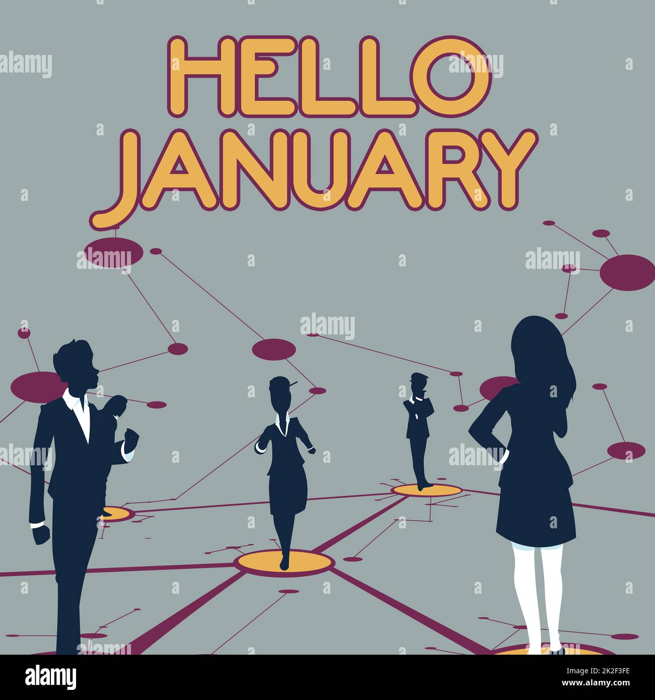 Conceptual display Hello January. Word for a greeting or warm welcome ...