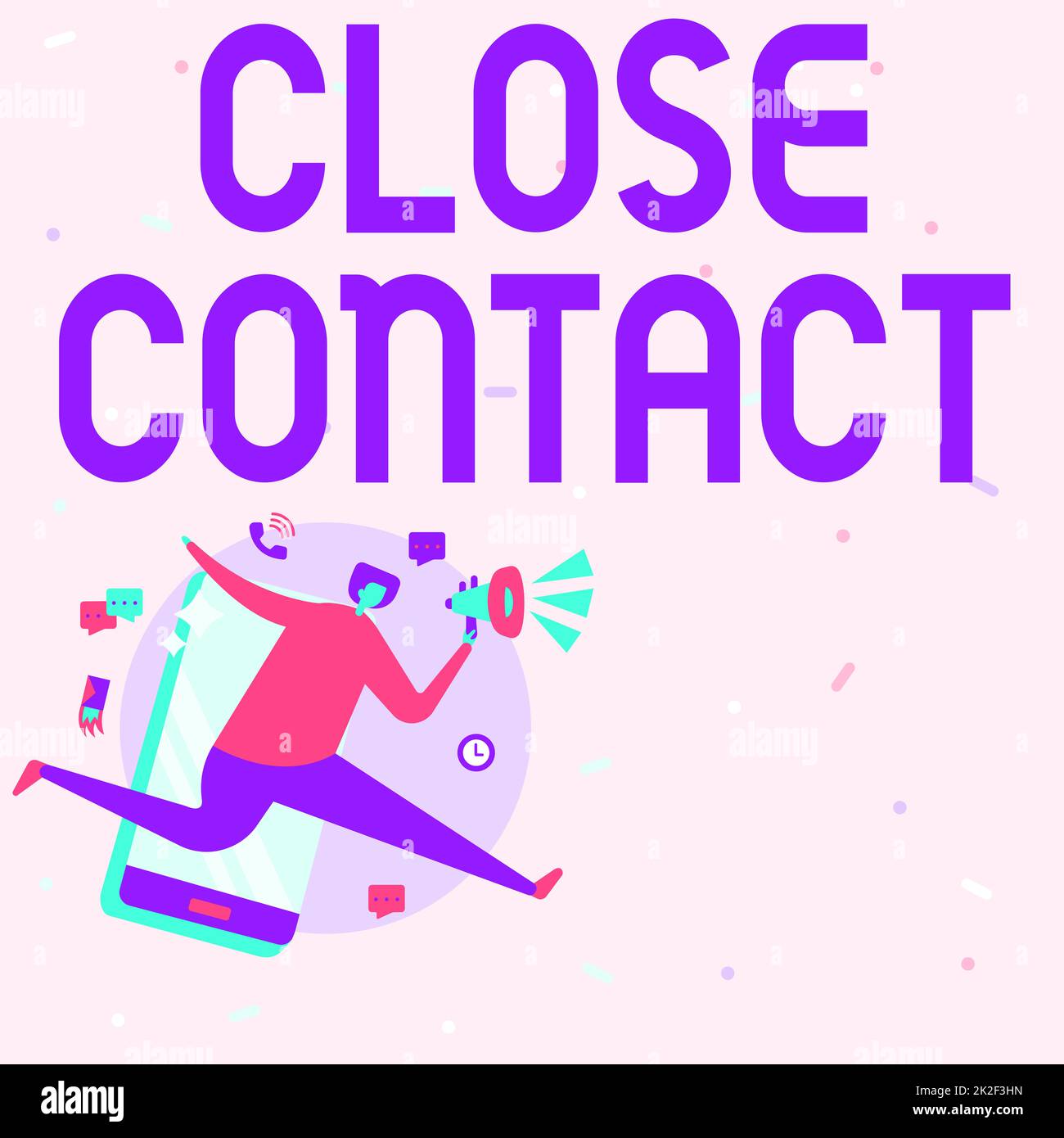 Text caption presenting Close Contact. Business overview having a ...