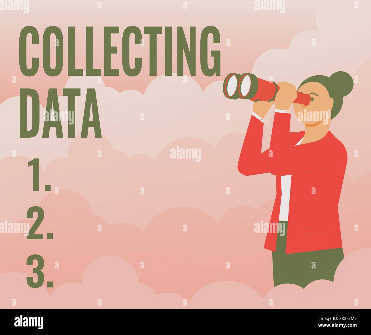 Text caption presenting Collecting Data. Business overview Gathering ...